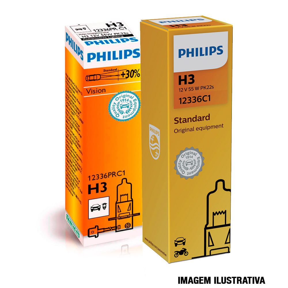 Lampada H3 Philips Standard 2800K 12V 55/60W Unitario | Dpaschoal ...