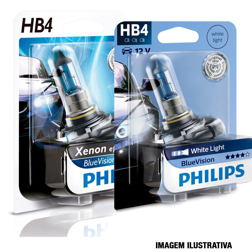 Lampada Hb4 Philips Blue Vision 3700K 12V 55W Unitario | Dpaschoal ...